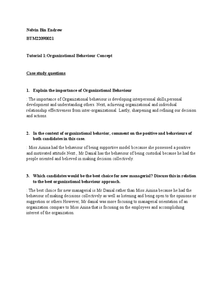 Tutorial 1 OB | PDF | Career & Growth | Self-Improvement