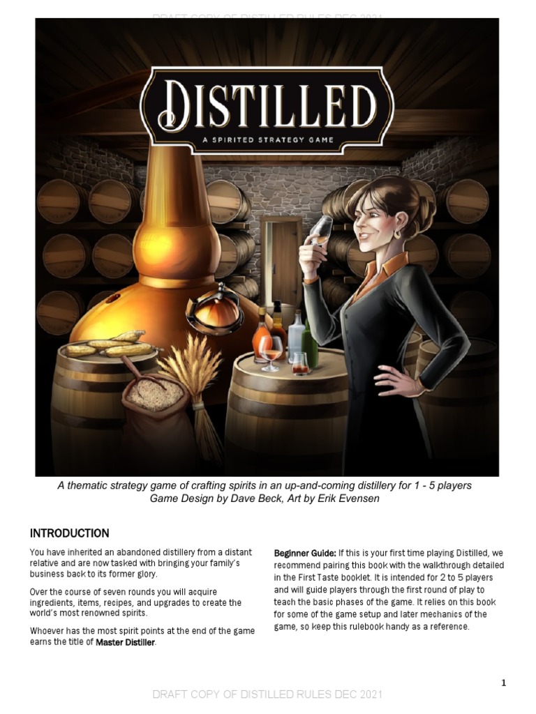 Distilled Board Game Rules Overview | PDF