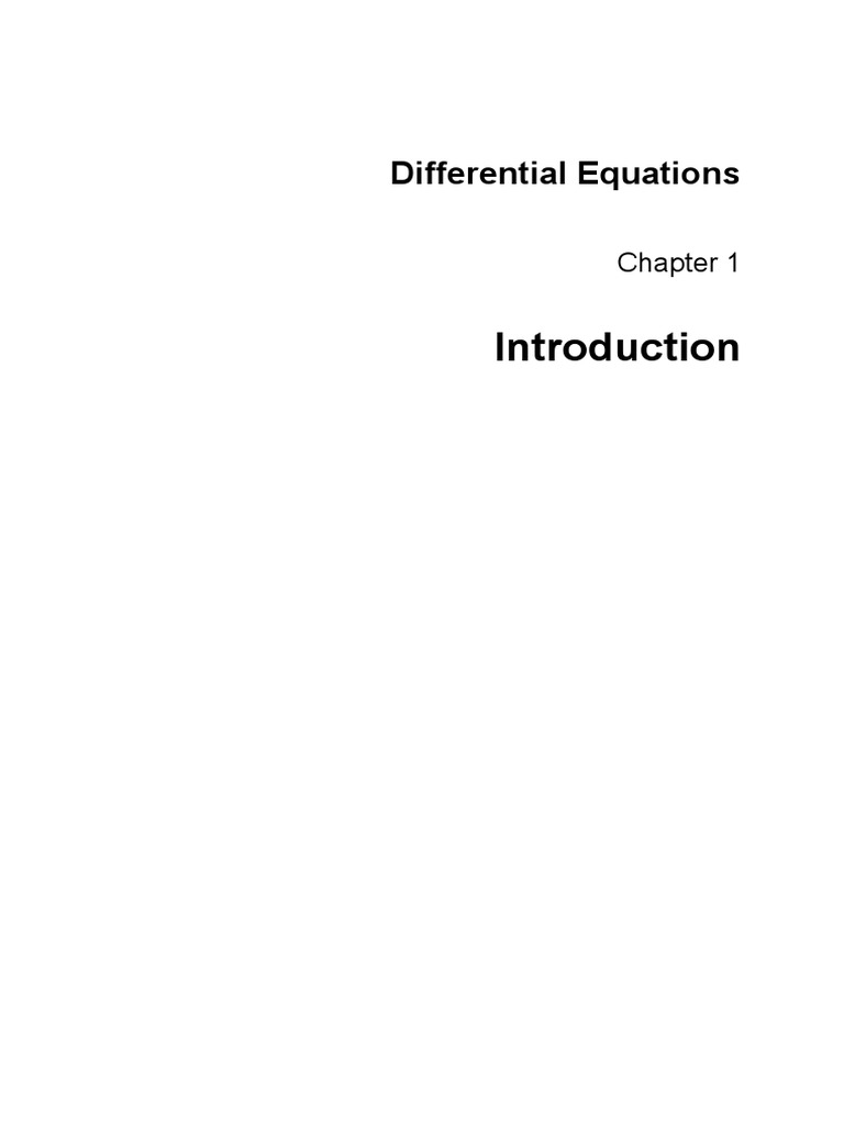 De - Chapter 1 | PDF | Equations | Differential Equations