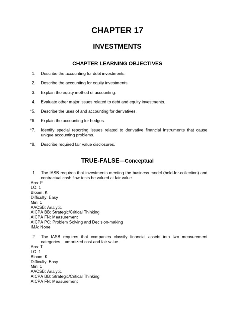 Kieso IFRS4 TB ch17 | PDF | Fair Value | Historical Cost