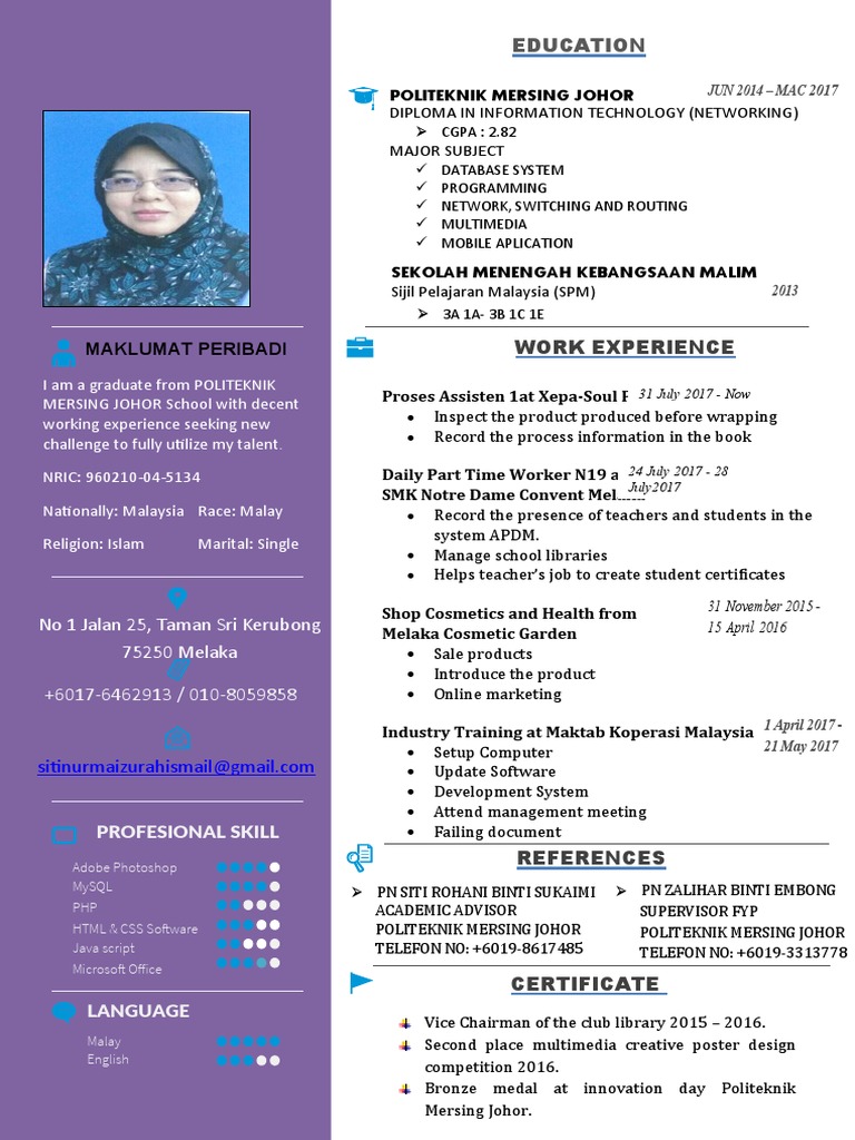 Resume-Siti Nur Maizurah Ismail 24 | PDF | Application Software | Software Engineering