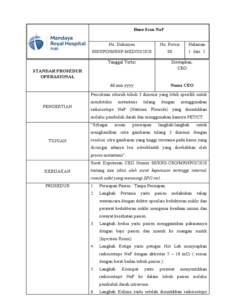 SPO Bone Scan PET NaF | PDF