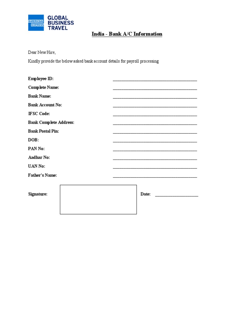 Bank Declaration form | PDF