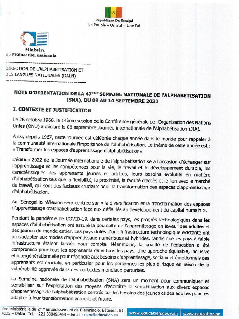 Note D'orientation de La 47ème SNA | PDF