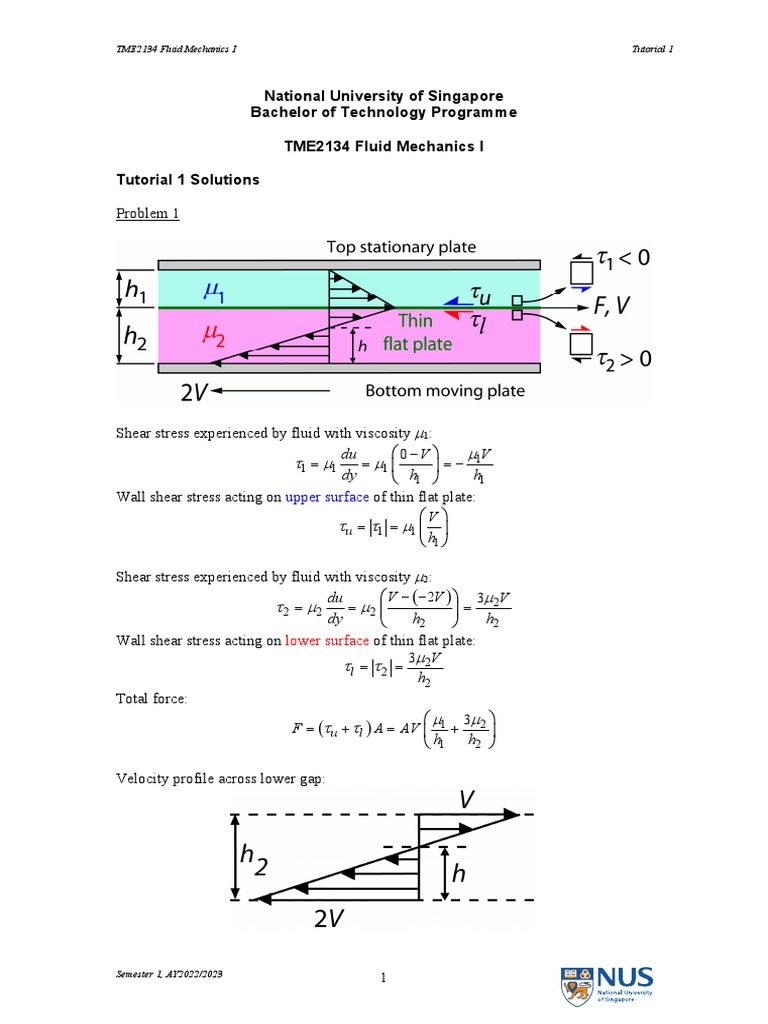 TME2134 Tutorial1 Solutions | PDF | Shear Stress | Stress (Mechanics)