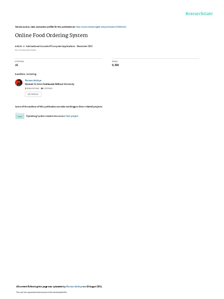 Online Food Ordering System | PDF | Android (Operating System) | Tablet ...