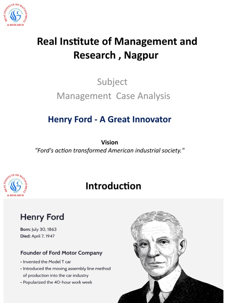 Henry Ford - A Great Innovator | PDF | Ford Motor Company | Car