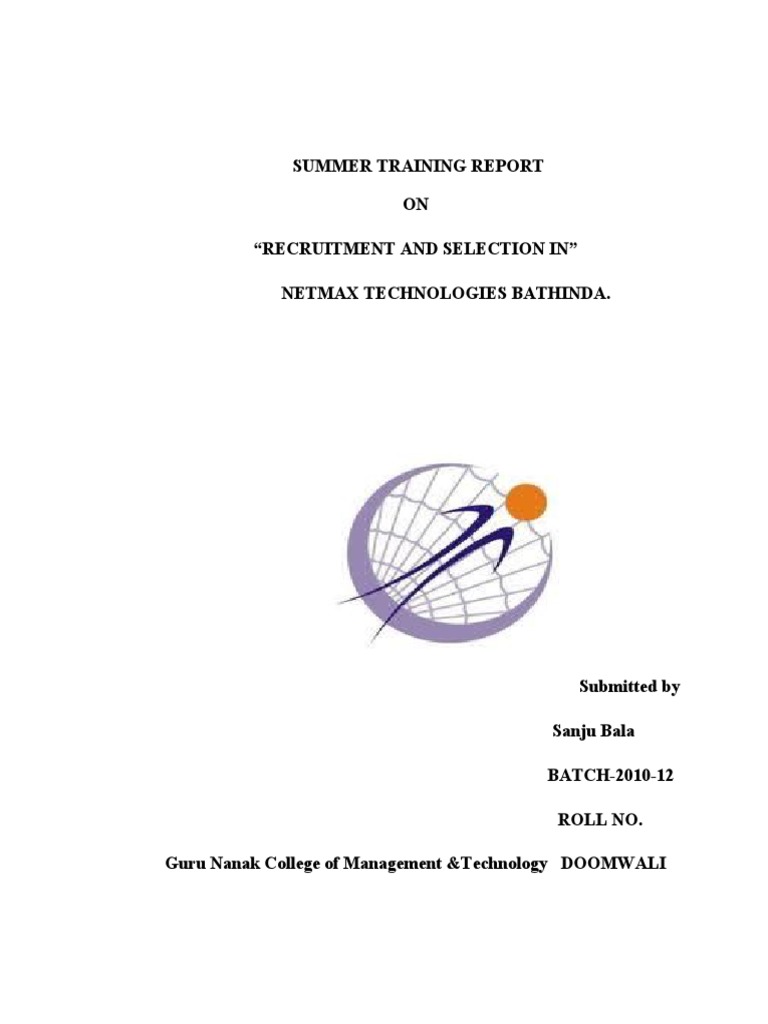 Mba Project On Recruitment Selection | PDF | Cisco Certifications ...