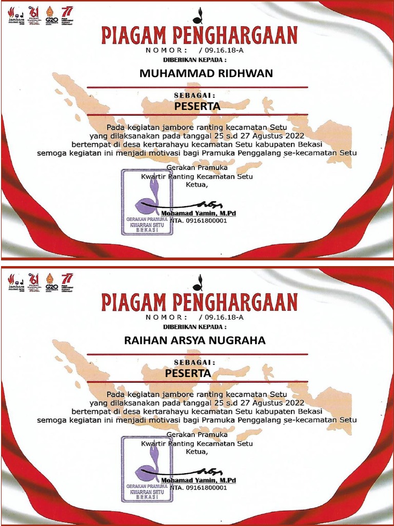 Piagam Jambore 2022 | PDF | Religion & Spirituality