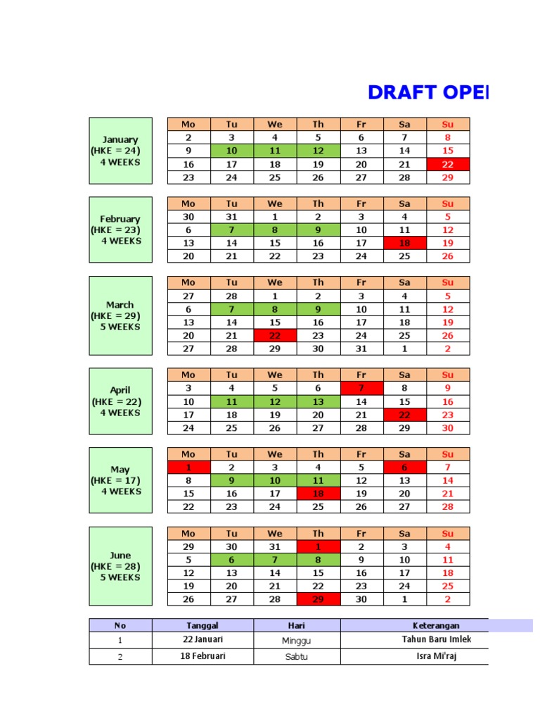 Draft Kalender 2023 - Upd 090722 | PDF