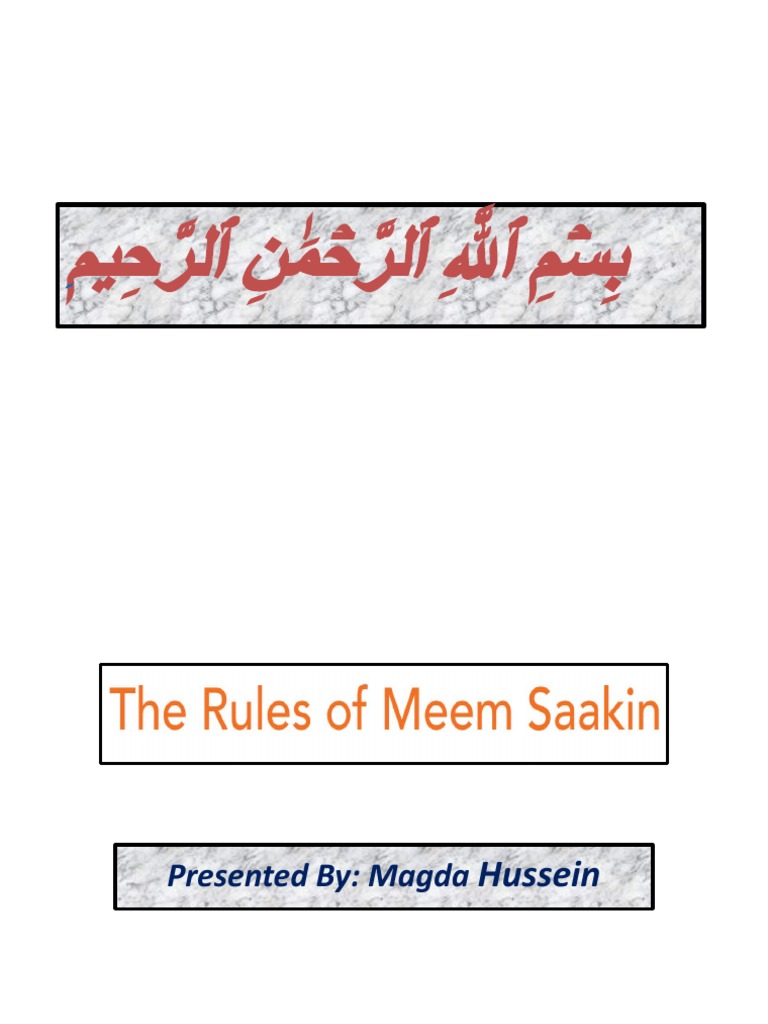 The Rules of Meem Sakinah Part1 - Idghaam | Download Free PDF | Syntax ...