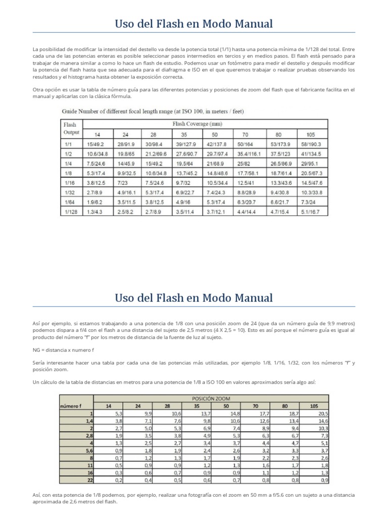 Uso de Flash en Modo Manual | PDF