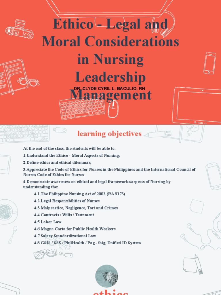 Week 5 - Ethico - Legal and Moral Considerations in Nursing Leadership ...