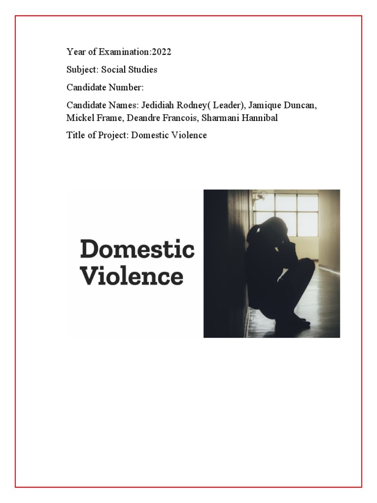 Social Studies SBA 2 JR | PDF | Domestic Violence | Violence
