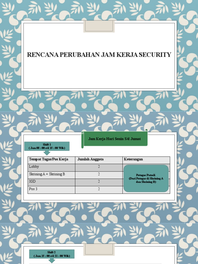 SECURITY SHIFT SCHEDULE AND PATROL ROUTES | PDF