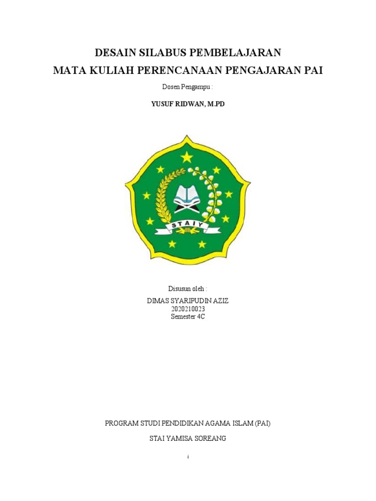 Desain Silabus Pembelajaran PAI | PDF
