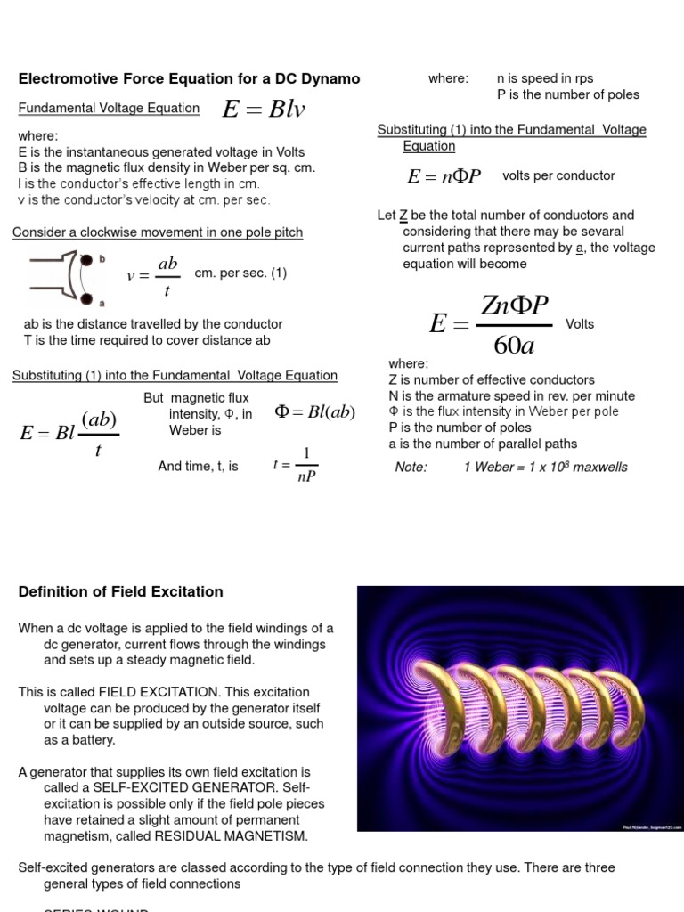 4 - EMF Equation and DC Generator Types | PDF