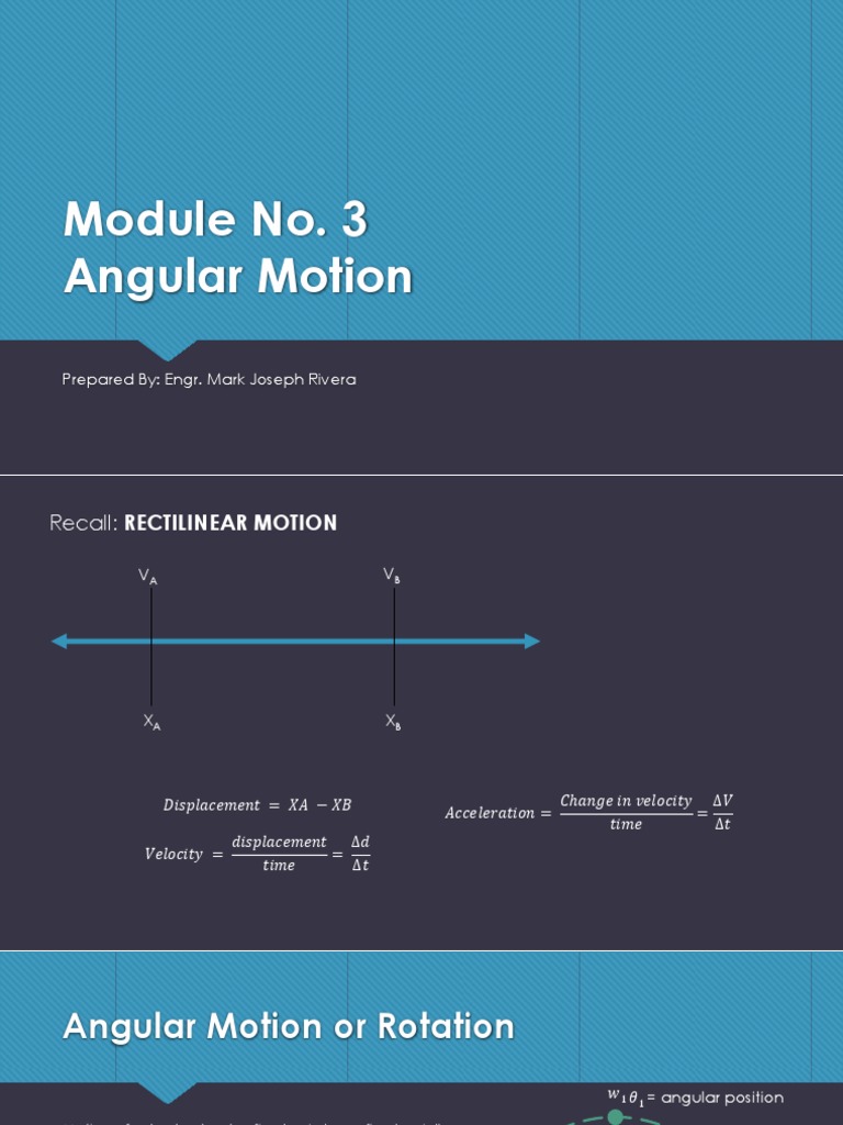 Angular Motion or Rotation | Descargar gratis PDF | Acceleration | Rotation Around A Fixed Axis