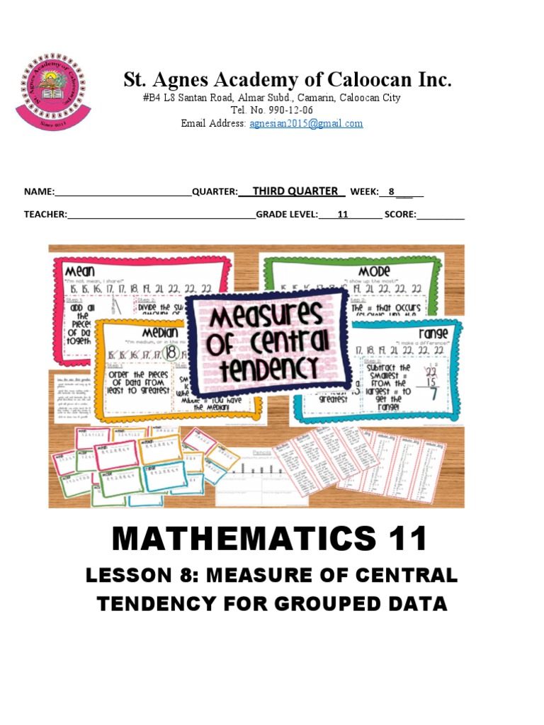 8TH Worksheet in Statistic and Probability 11 | PDF | Mode (Statistics ...