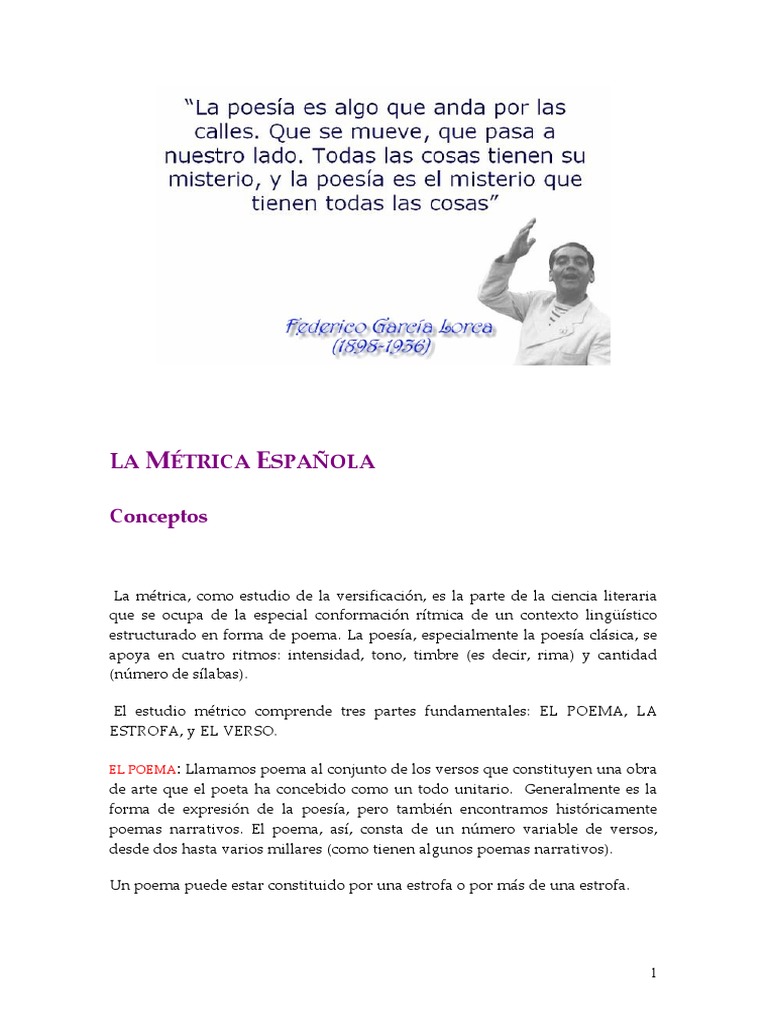 Tema 6 La-Metrica-Espanola | PDF | Poesía | Metro (poesía)