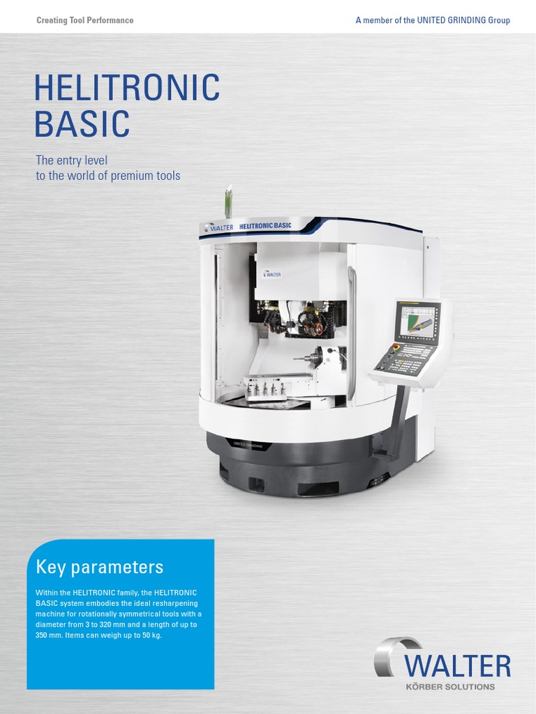 112 Walter Helitronic Basic en | PDF | Grinding (Abrasive Cutting ...