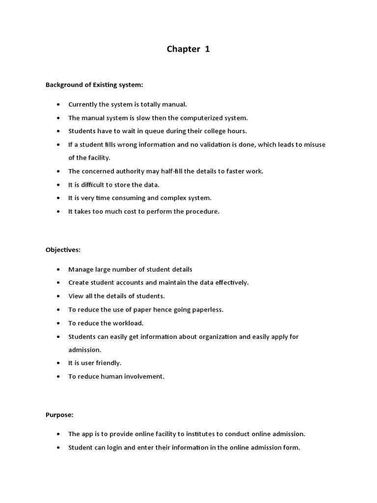 Background Of Existing System PDF Mobile App Information