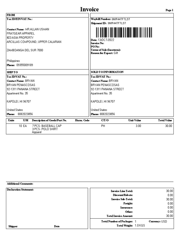 HAWAII | PDF | Value Added Tax | Invoice