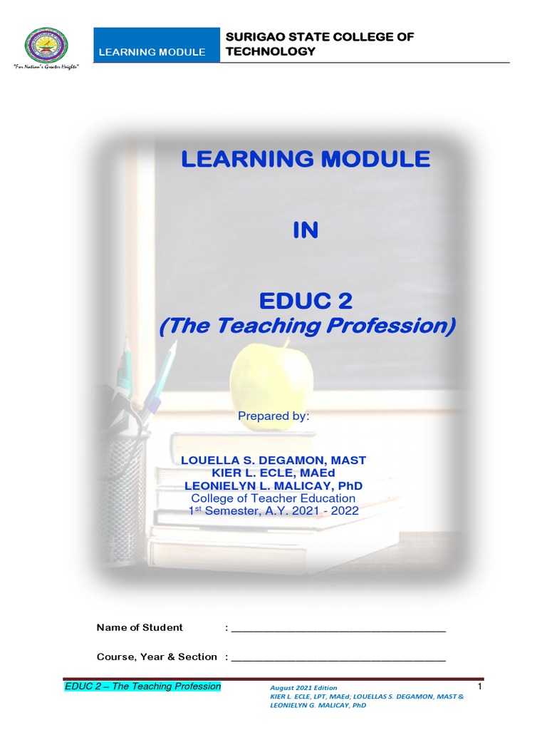 Educ 2 - Complete LM | PDF | Teaching Method | Teachers