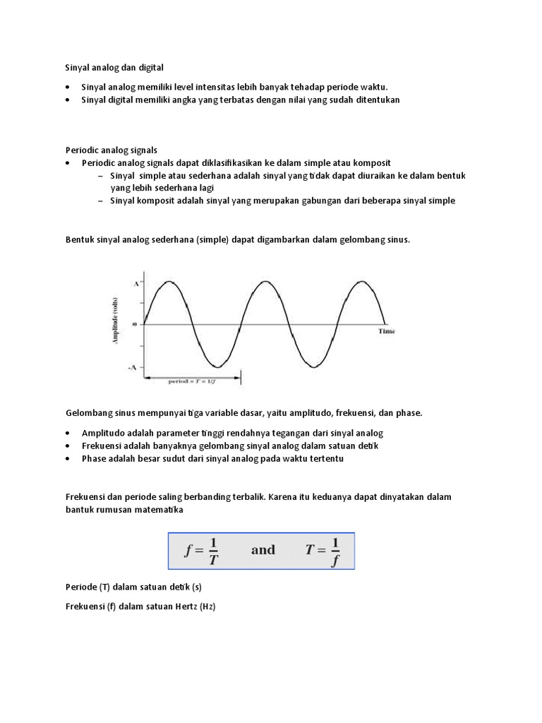 Perbandingan Sinyal Analog dan Digital | PDF | Sains & Matematika