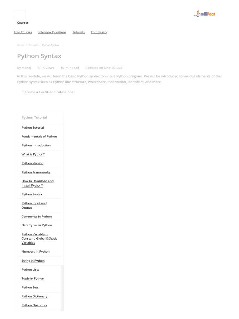 8python Syntax Python Coding Pdf Python Programming Language Reserved Word 5592