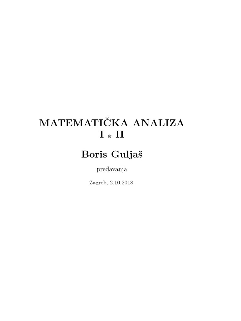 Matematicka Analiza 1 I 2 | PDF