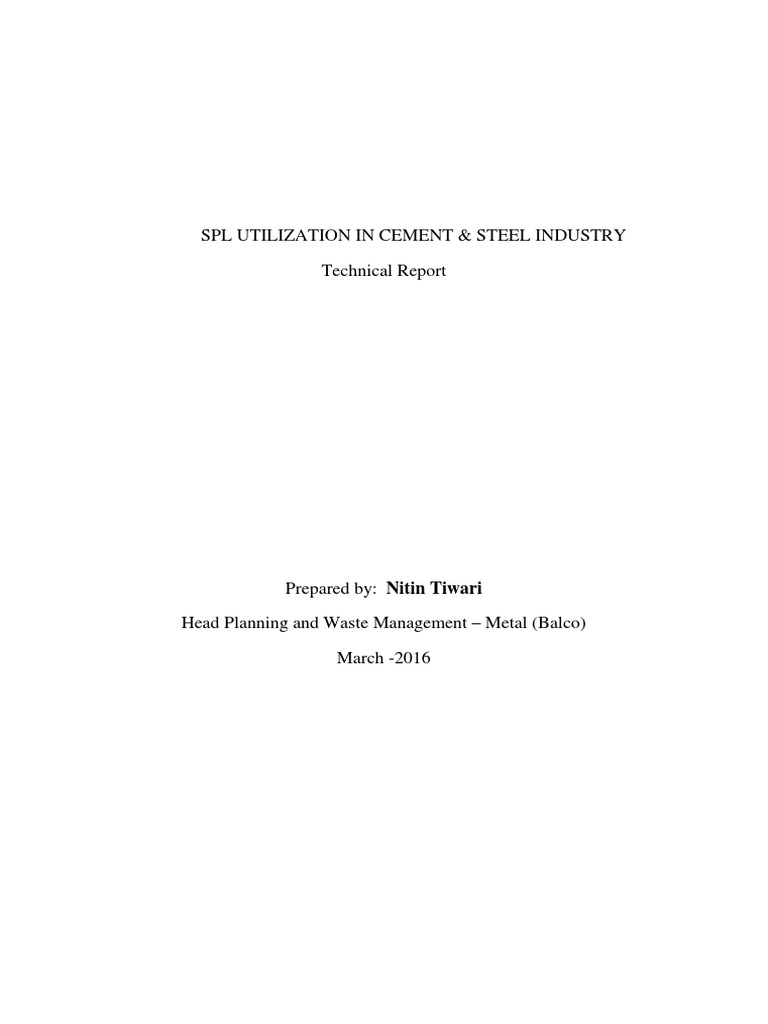 SPL Technical Paper. | PDF | Cement | Chemical Substances