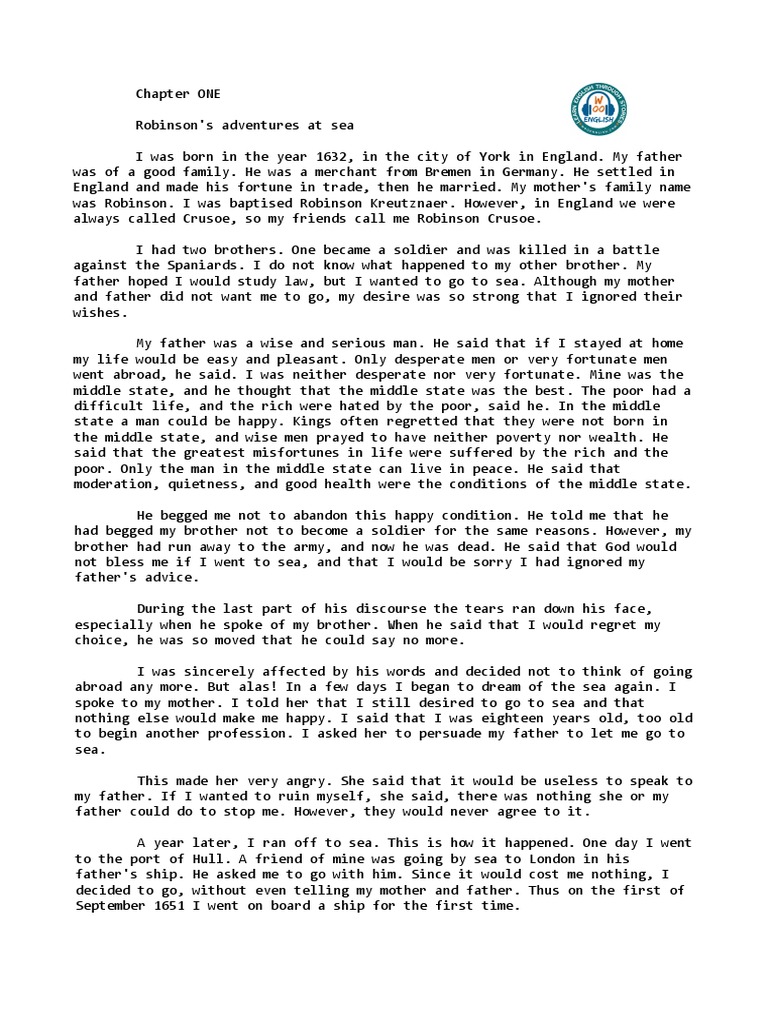 Robinson - Crusoe-Daniel - Defoe - WooEnglish | PDF | Slavery | Ships