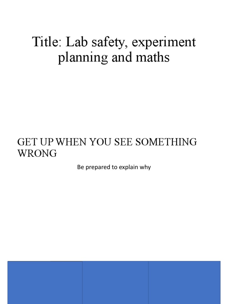 Lab Safety and Experiment Planning | PDF | Experiment | Cartesian ...