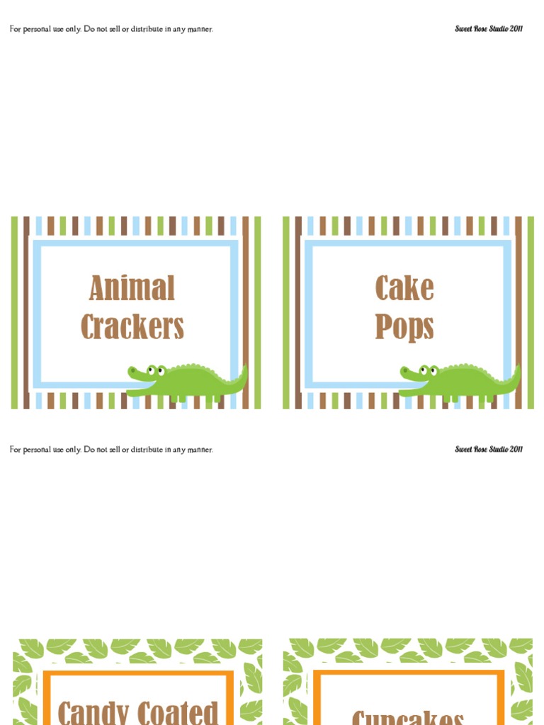 Freebie Food Labels | PDF