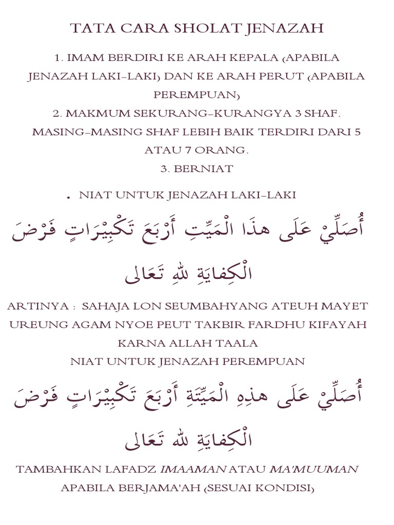 Tata Cara Sholat Jenazah | PDF