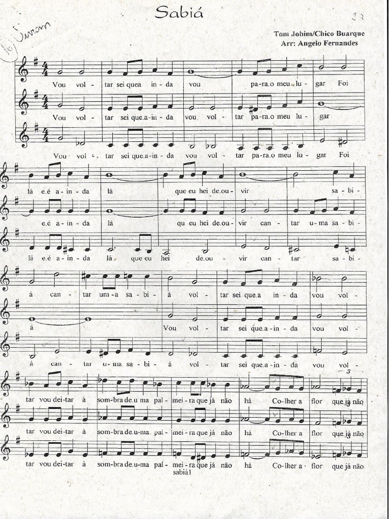 Sabiá - Tom Jobim | PDF