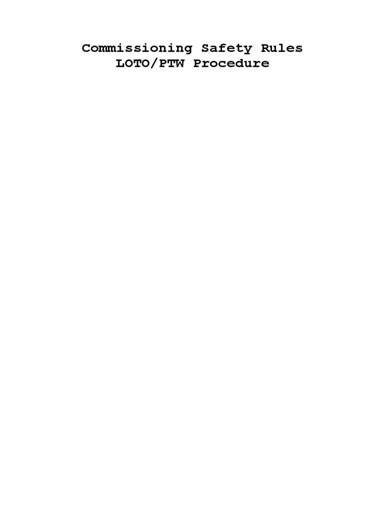 Commissioning Safety Procedures Guide | PDF | Safety | Occupational ...