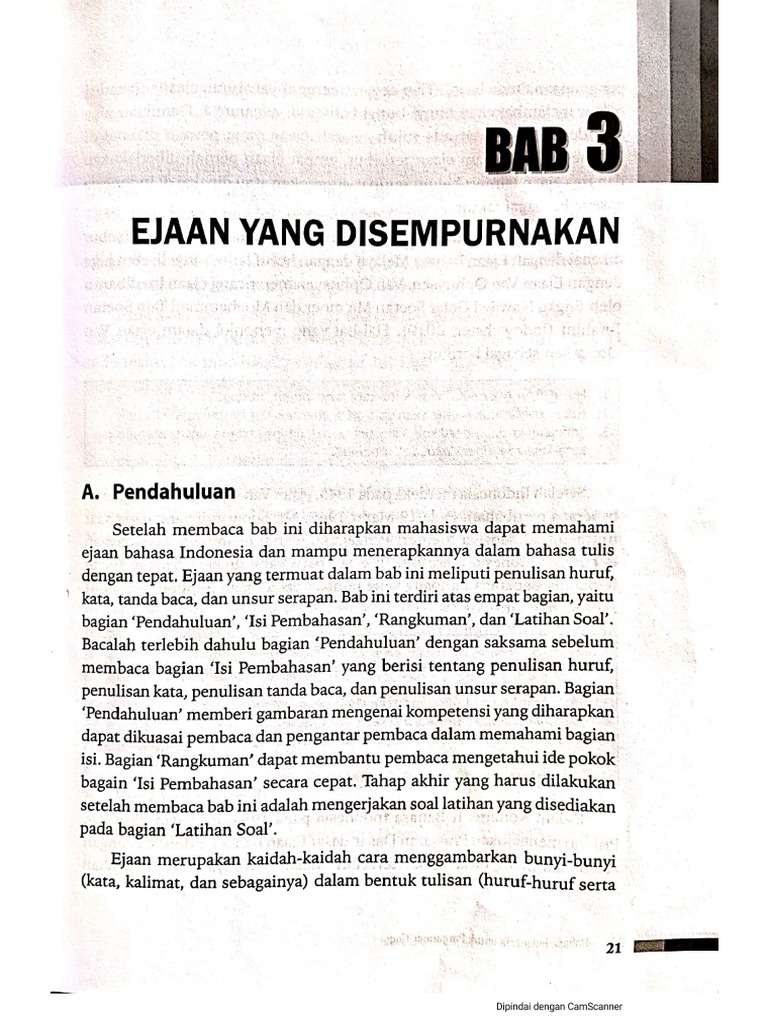 Bab Iii Ejaan Yang Disempurnakan | PDF