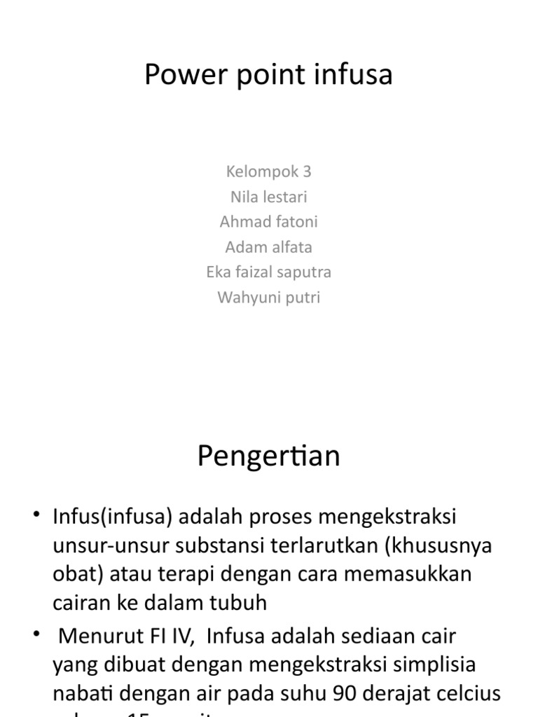 Power Point Infusa | PDF | Memasak, Makanan, & Anggur | Kesehatan Holistik