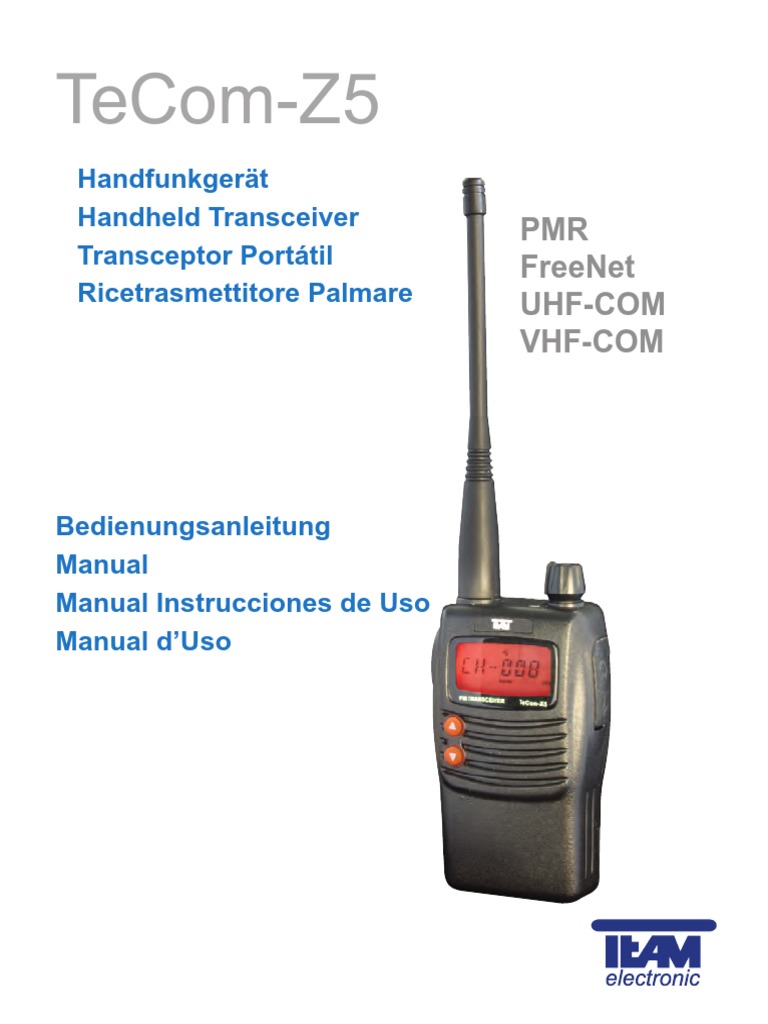 Walkie TeCom-Z5 Manual Es | Descargar gratis PDF | Radio | Frecuencia ...