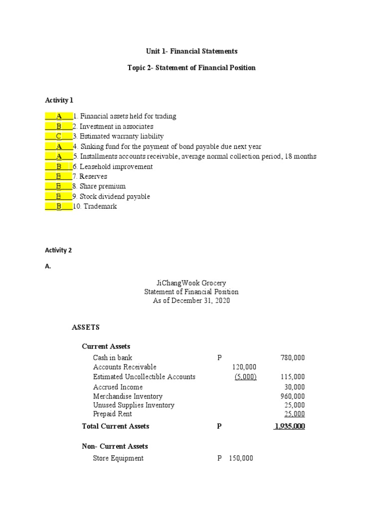Financial Statements: Position Analysis | PDF | Balance Sheet | Retained Earnings