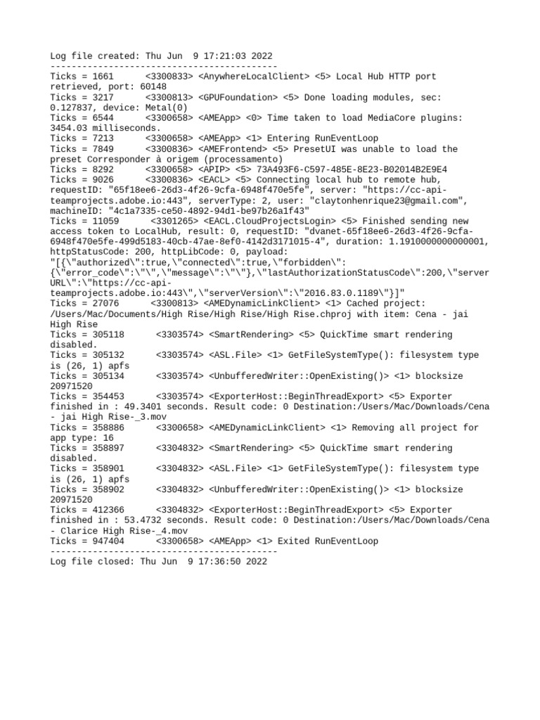 Adobe Media Encoder Log | PDF | Information Age | System Software