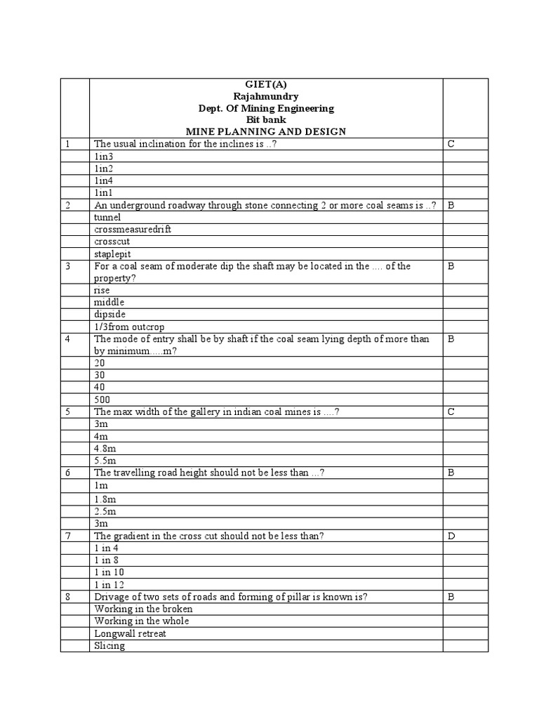 Mine Planning & Design Bits | PDF | Coal Mining | Mining