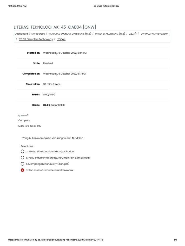 c2 Quiz - Attempt Review | PDF