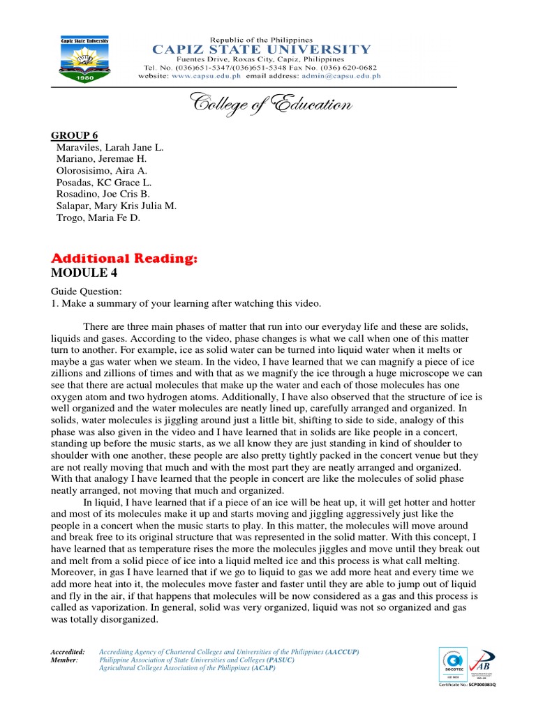 Group 6 Module 4 Output | PDF | Science & Mathematics