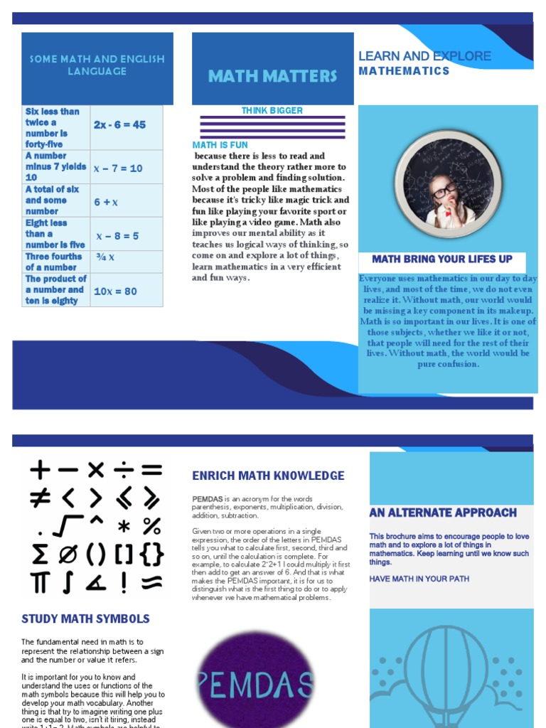 MATHWORLD BROCHURE | PDF | Mathematics | Multiplication