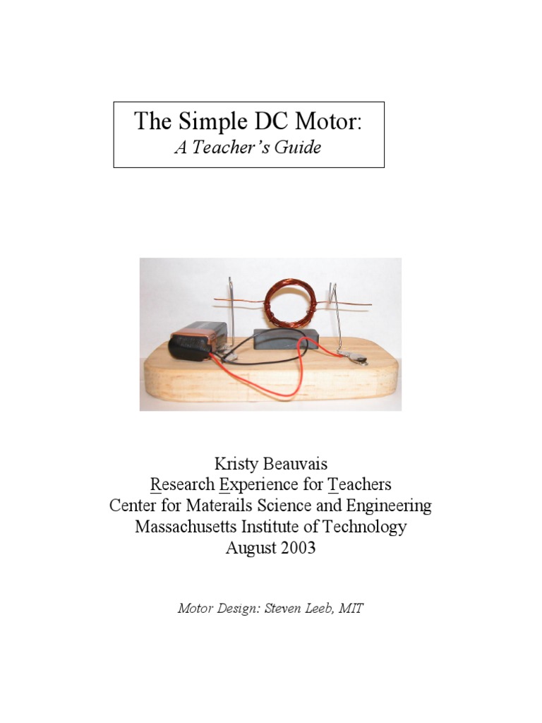 The Simple DC Motor:: A Teacher's Guide | PDF | Electric Motor ...
