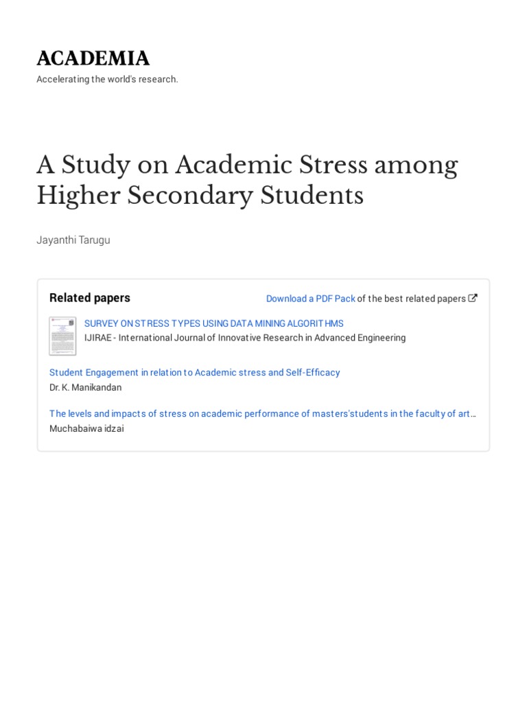 (PAPER) I04102063068-With-Cover-Page-V2 | PDF | Stress (Biology ...