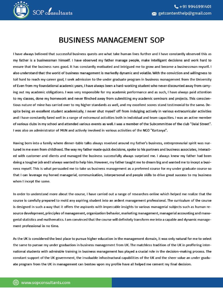 SOP For Business Management | PDF